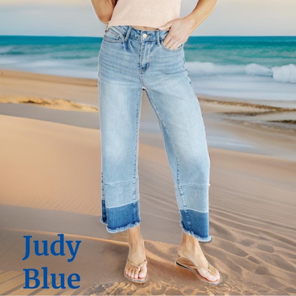 Judy Blue | Jeans | Judy Blue Wide Leg Crop Colorblock Jeans Size 3 31 ...